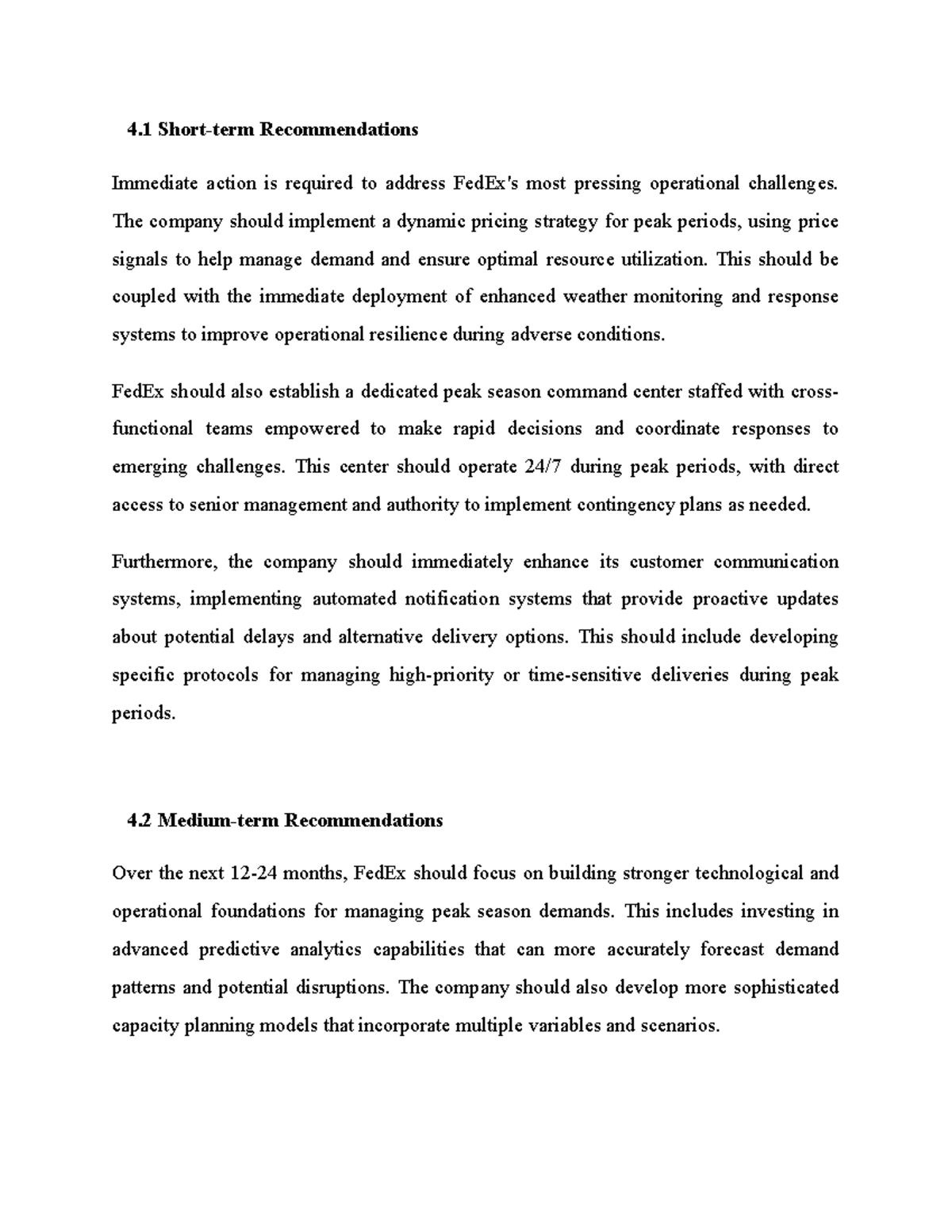 solution recommendations - 4 Short-term Recommendations Immediate ...