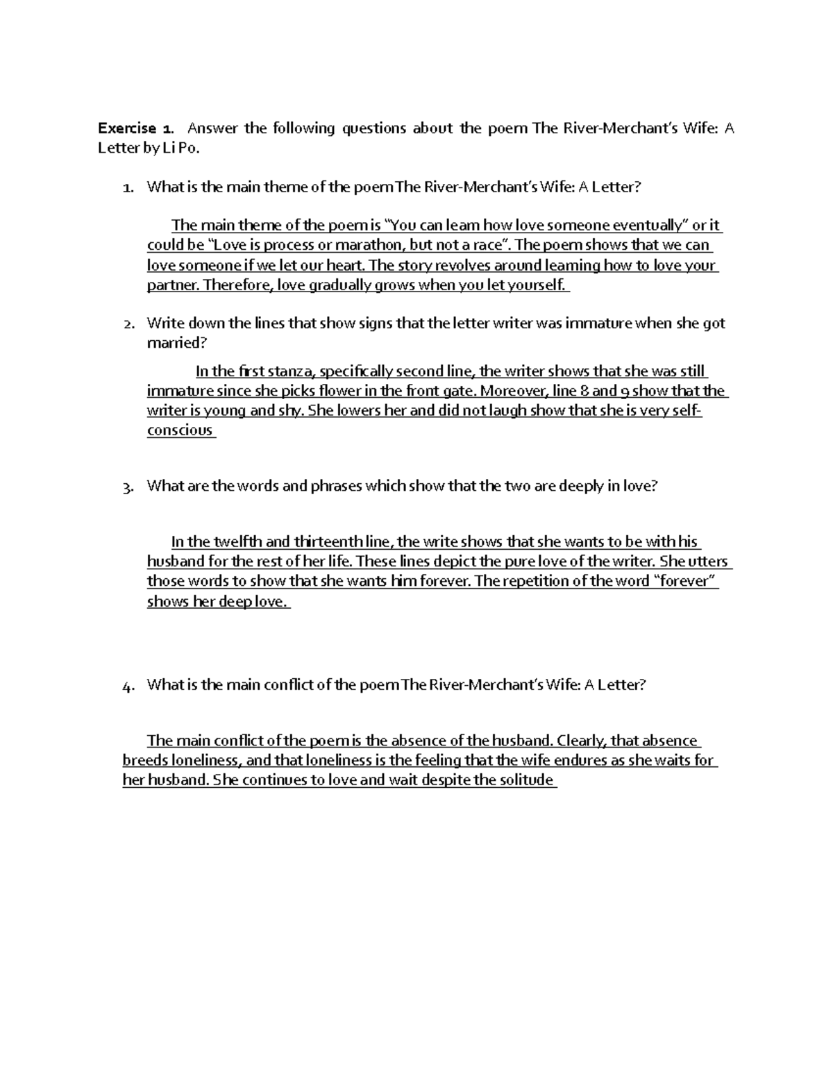 EL 223 Language of Literary Text Module 4 Unit 3 - Exercise 1 by Li Po ...