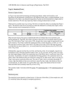 Topic 4 F16 - Normal Distribution - CBE Intro to Statistics and Design of Experiments, Fall 2016 ...
