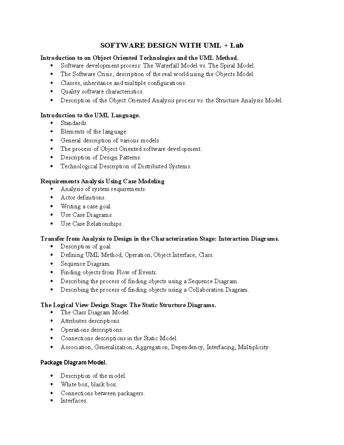 Sduml(21CSH-288) Syllabus with updated CO's - SOFTWARE DESIGN WITH UML ...