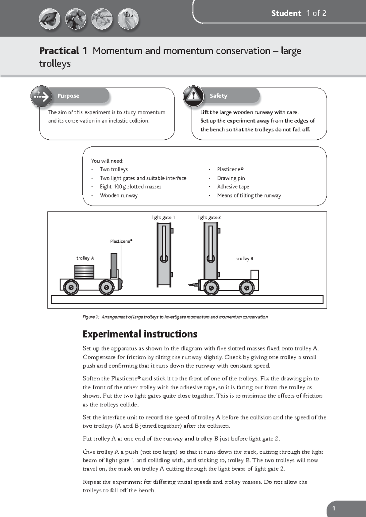 List of experiments Unit 6 - Student 1 of 2 Practical 1 Momentum and ...