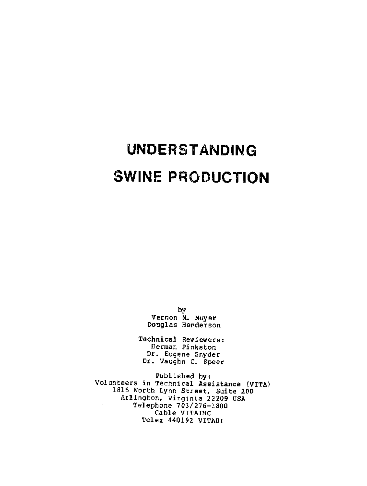 Pnabc 964 - Economics - UNDERSTANDING SWINE PRODUCTION by Vernon M ...