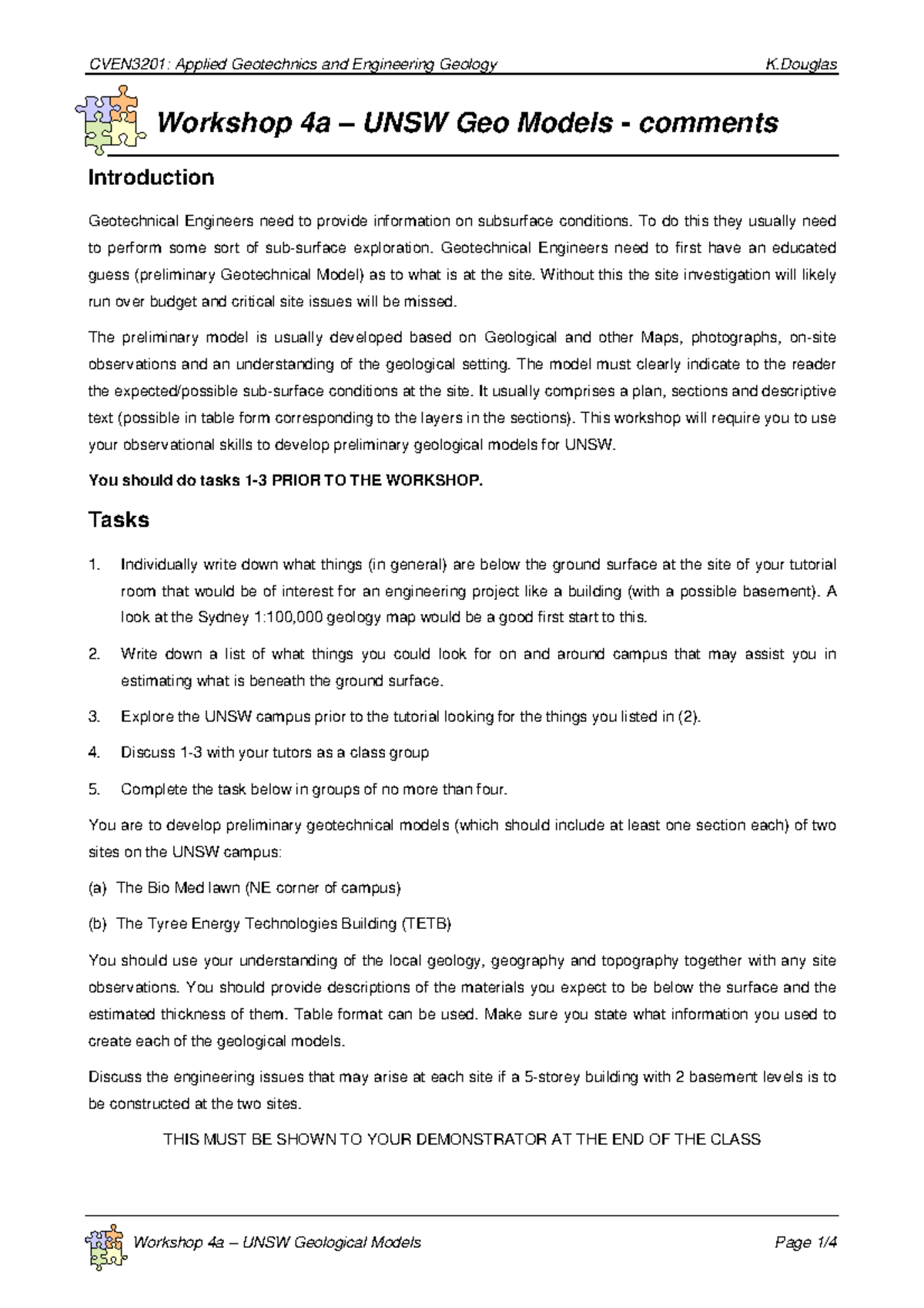 2019 Workshop 4a UNSW Geological Models comments - Workshop 4a – UNSW ...