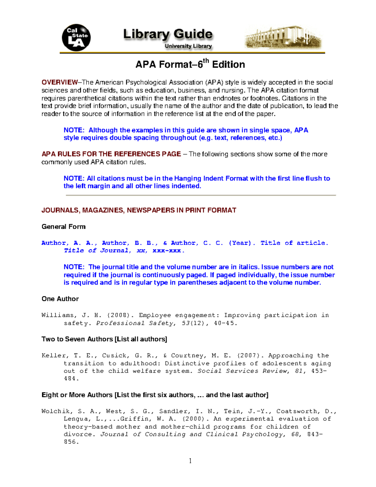 APA - How to cite using APA - APA Format– th Edition OVERVIEW–The ...