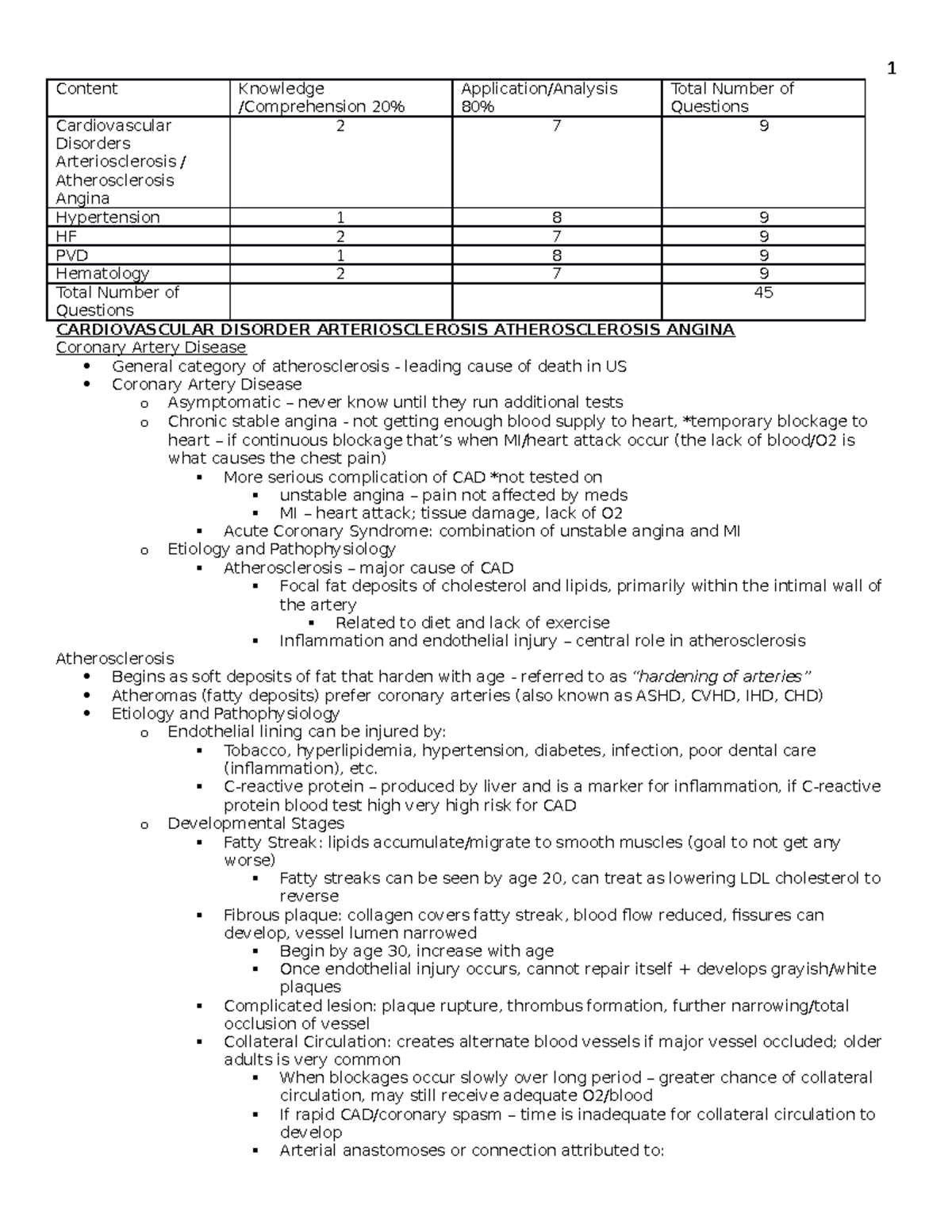 Adult Lecture Exam 2 - Content Knowledge /Comprehension 20% Application ...