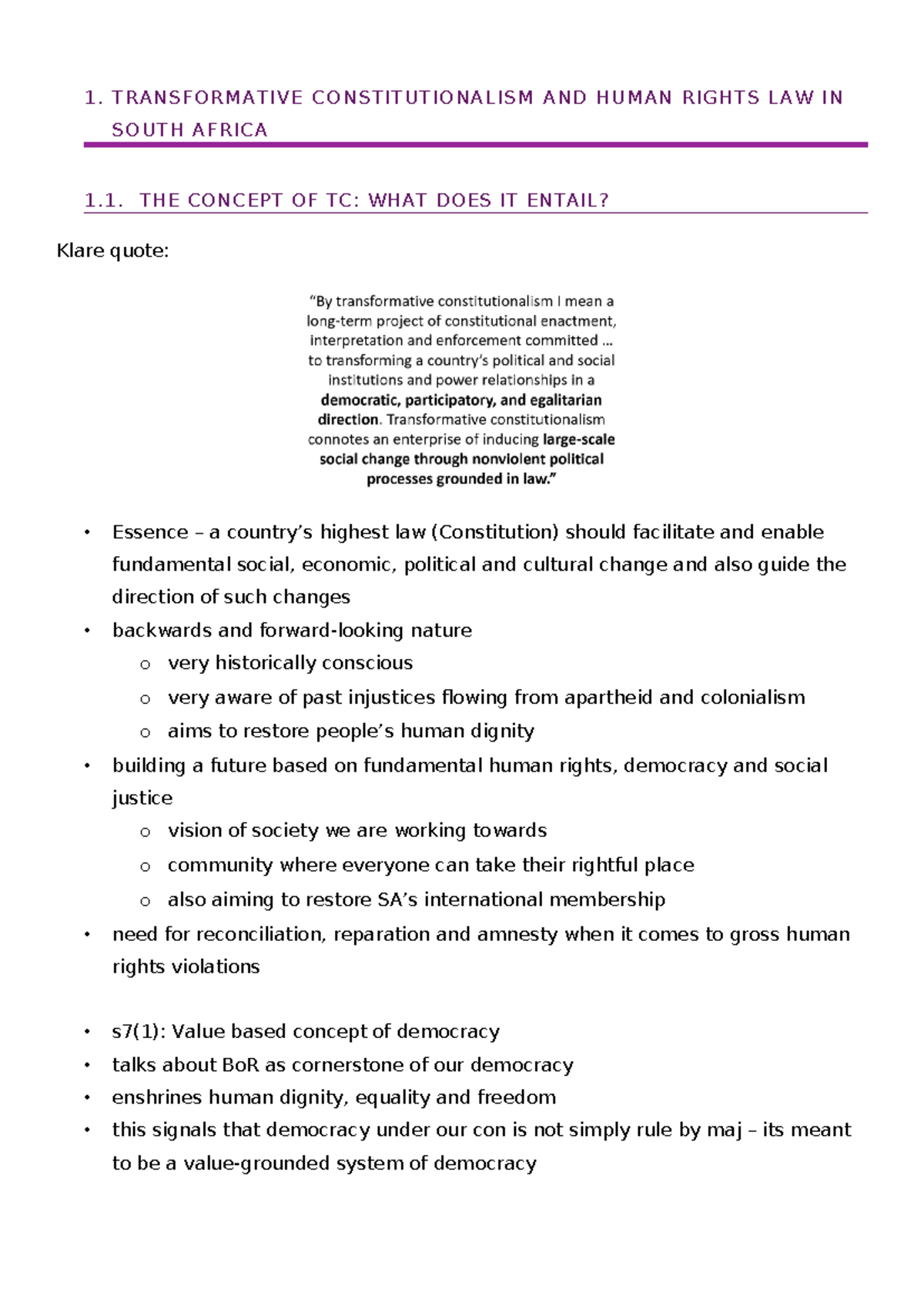 1. Transformative Constitutionalism - 1. TRANSFORMATIVE ...