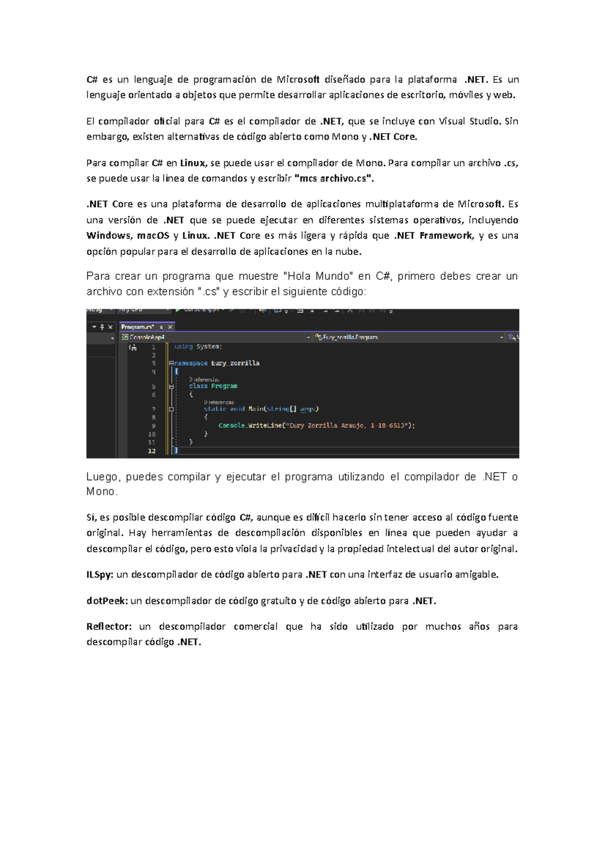 compilacion para c# - C# es un lenguaje de programación de Microsoft ...