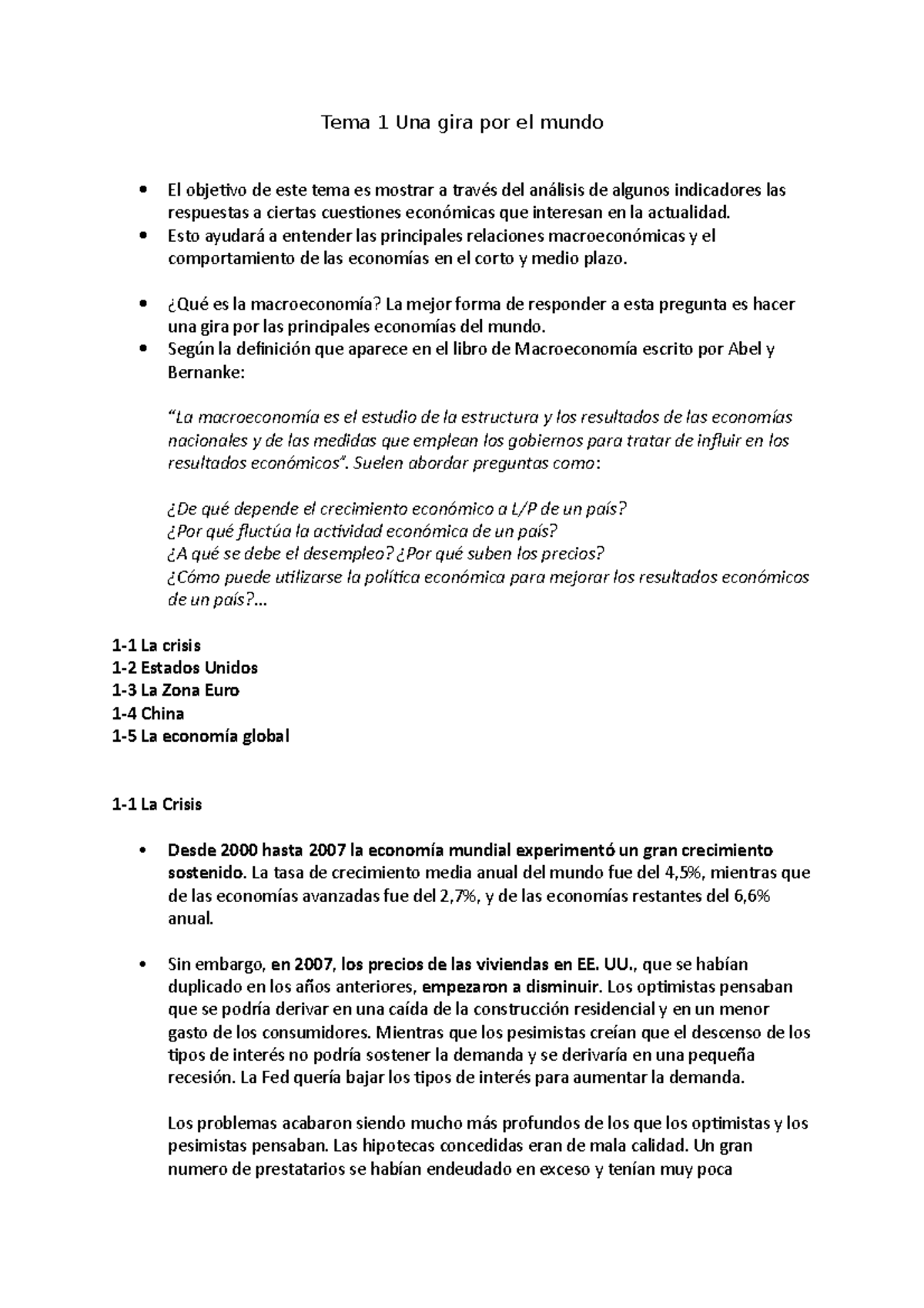 Tema 1 Una gira por el mundo - Tema 1 Una gira por el mundo El objetivo ...