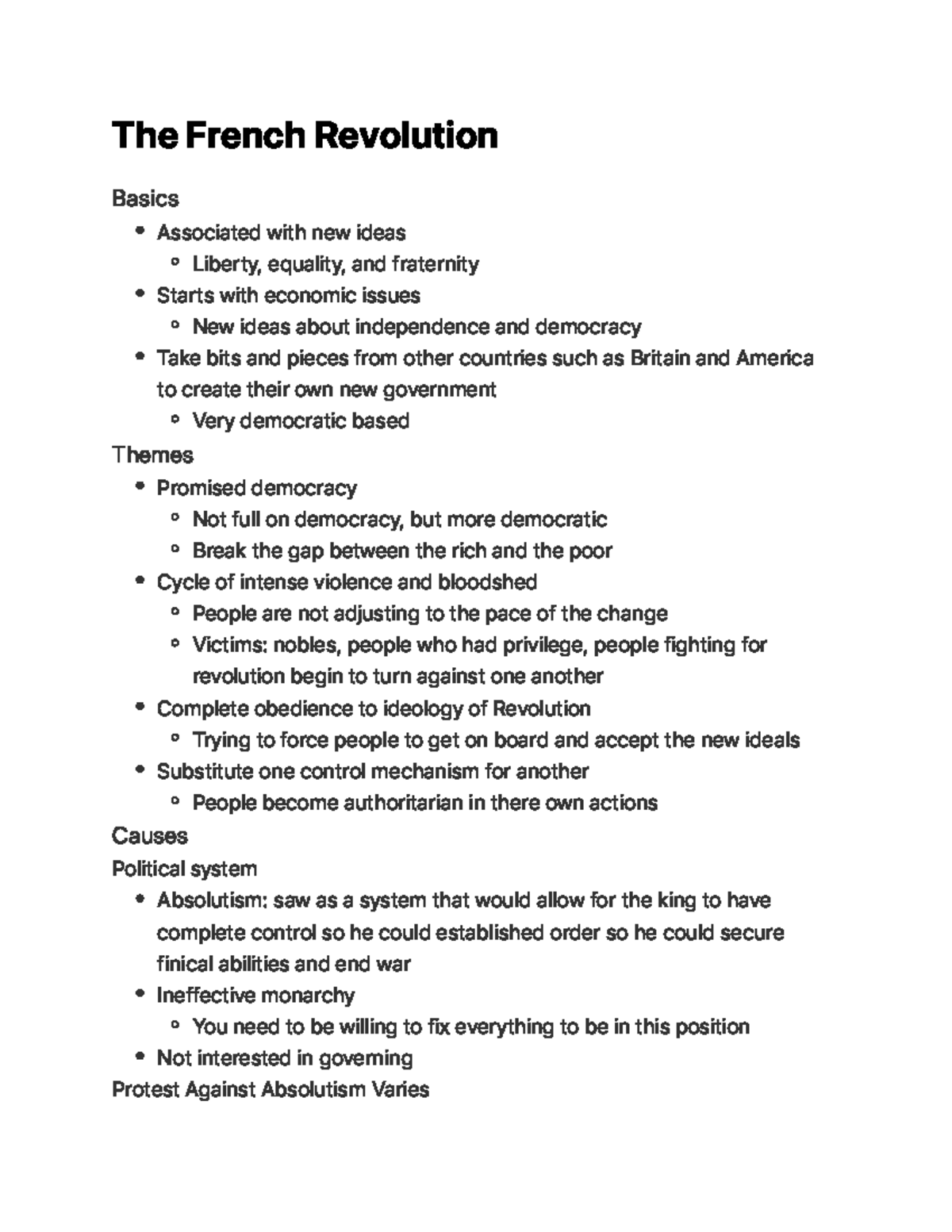 The French Revolution - Lecture notes - T h e F re n c h Revo l u t i o ...