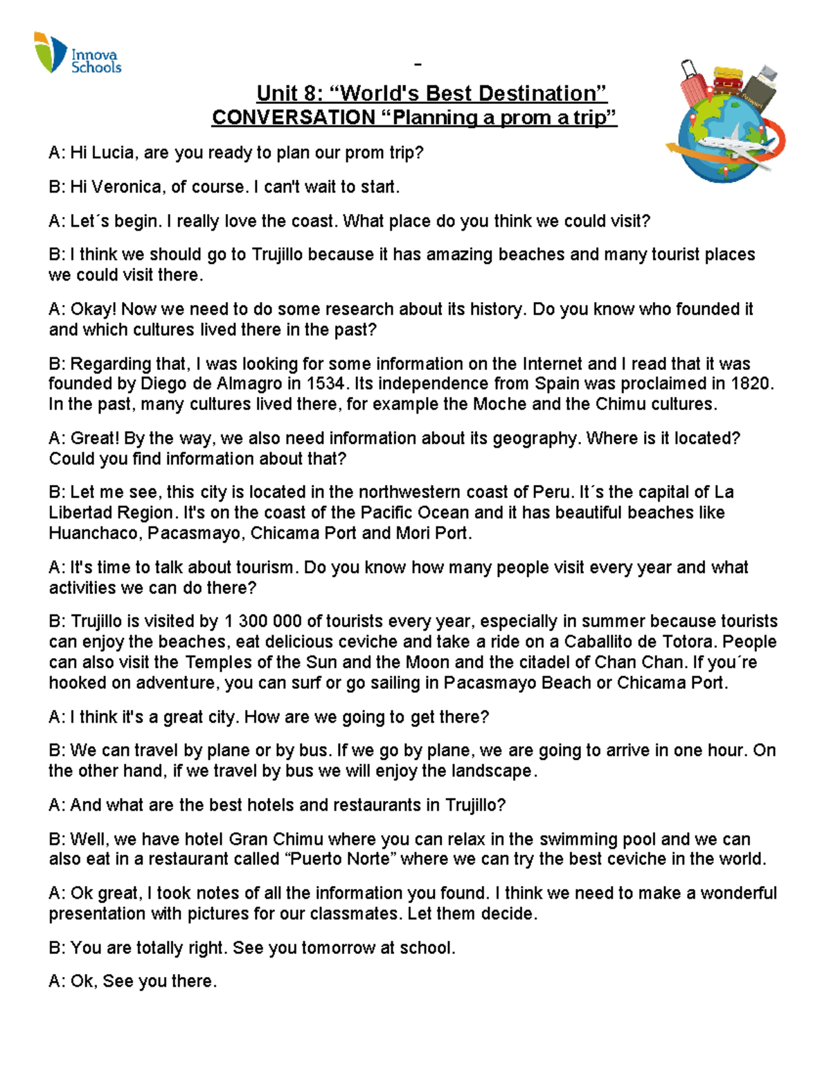 B1 - Activity 9 - Sample Conversation - Unit 8: “World's Best ...