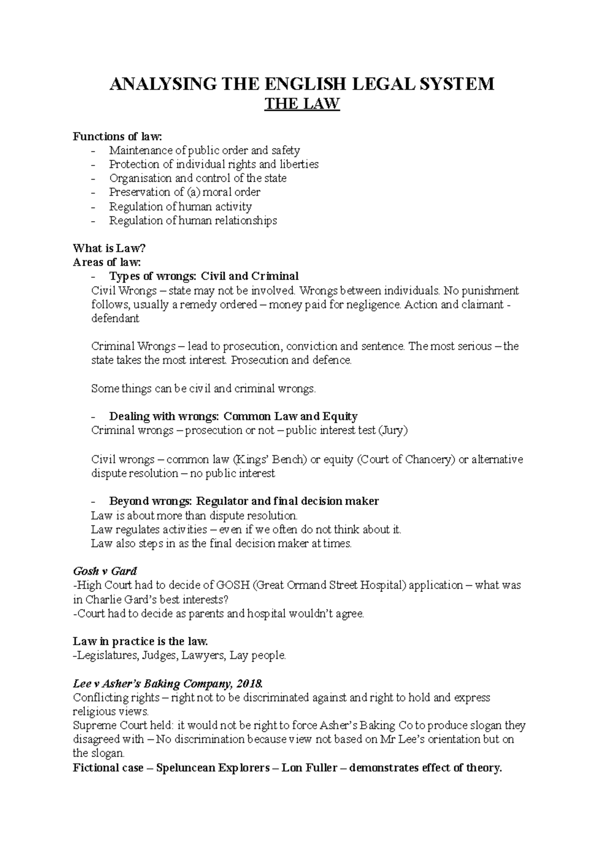 Analysing the English Legal System - ANALYSING THE ENGLISH LEGAL SYSTEM ...