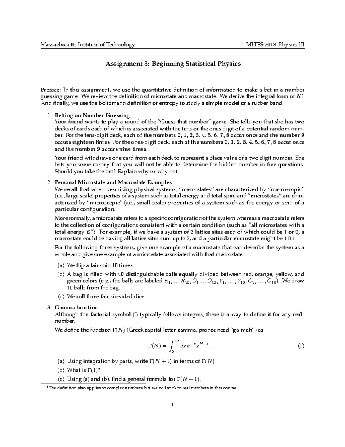 Problem Set 7 Question Paper Massachusetts Institute Of Technology