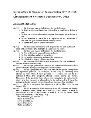 Lab Assignment # 2 Chapter 2 part 2 Lab healping Material - Introduction to Computer Programming ...