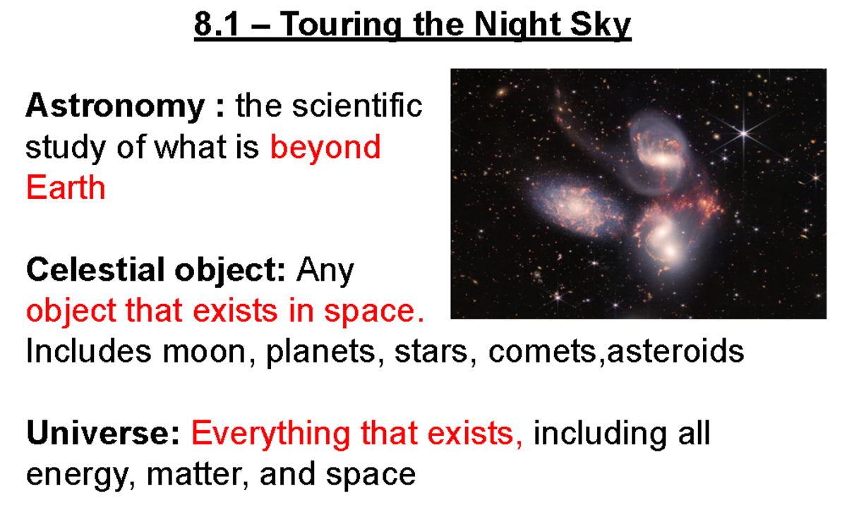 Ch 8 Touring the night sky 2023 - 8 – Touring the Night Sky Astronomy ...