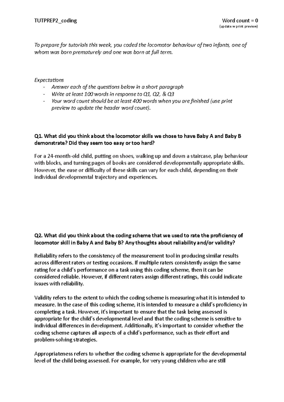 Week3 TP coding - Week 3 tutorial learning blog post solutions-solutions - TUTPREP2_coding Word ...