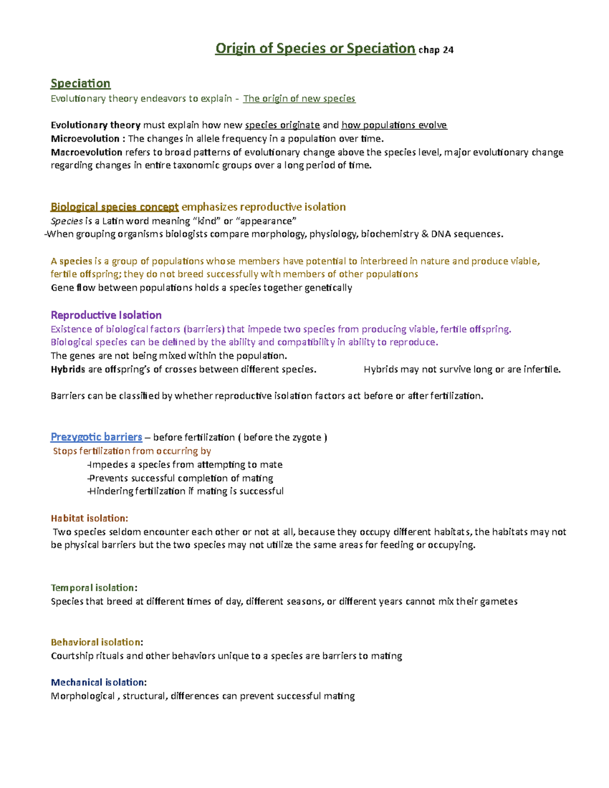 Origin of species - Macroevolution refers to broad patterns of ...