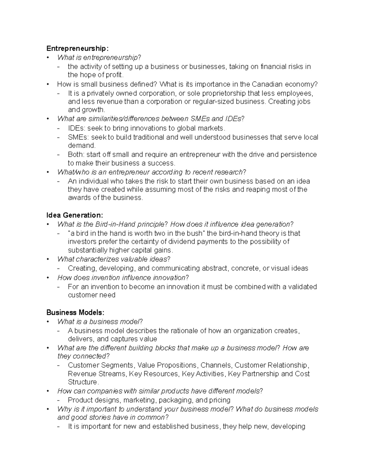 EntrepreneurshipMidterm/lecture Notes for 2021 semester ...