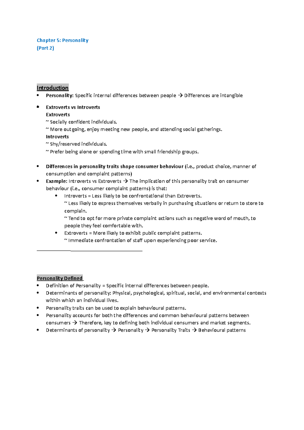 Chapter 5 (Part 2) - Chapter 5: Personality (Part 2) Introduction ...