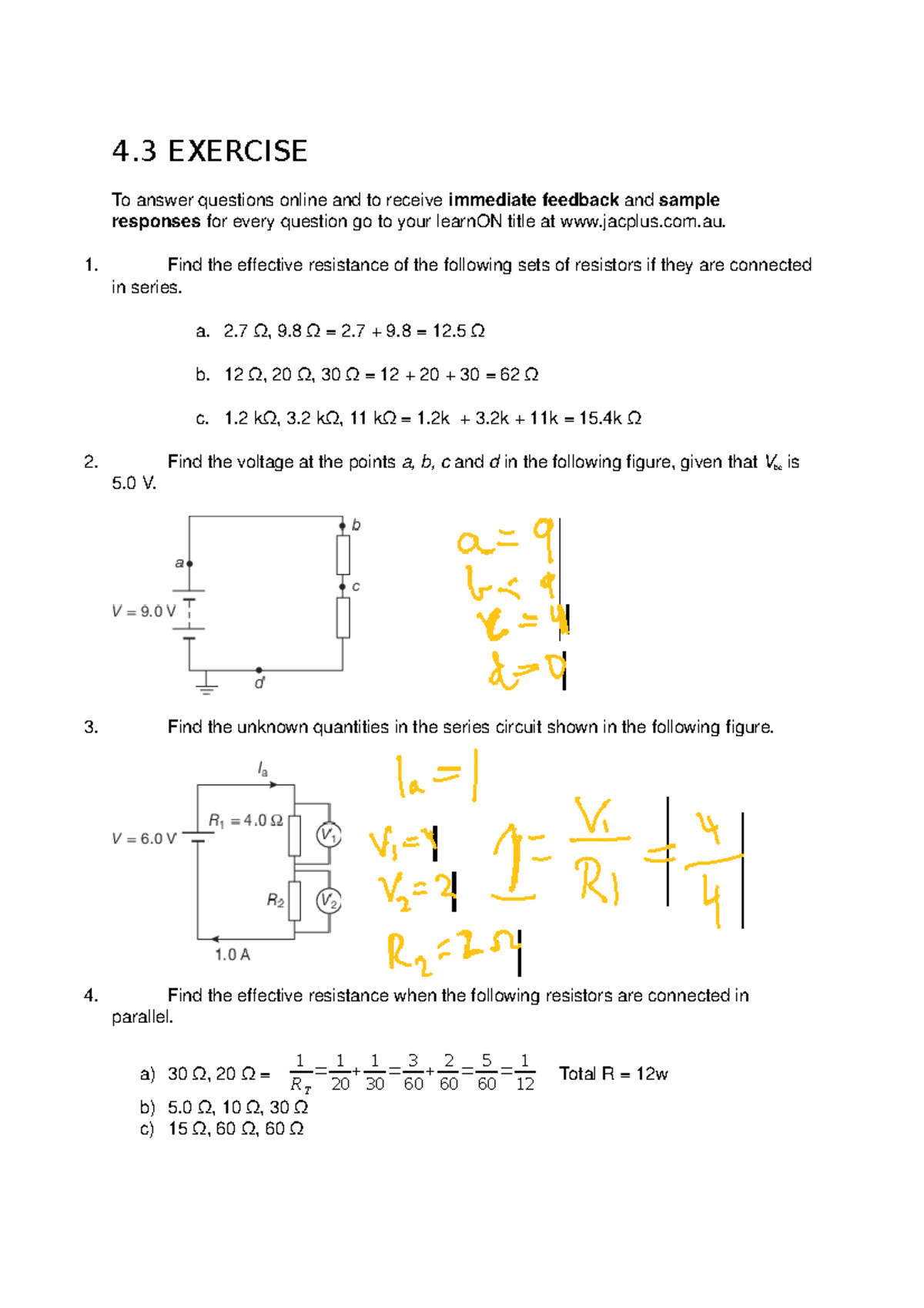 Jacplus 4 - 4 EXERCISE To answer questions online and to receive ...