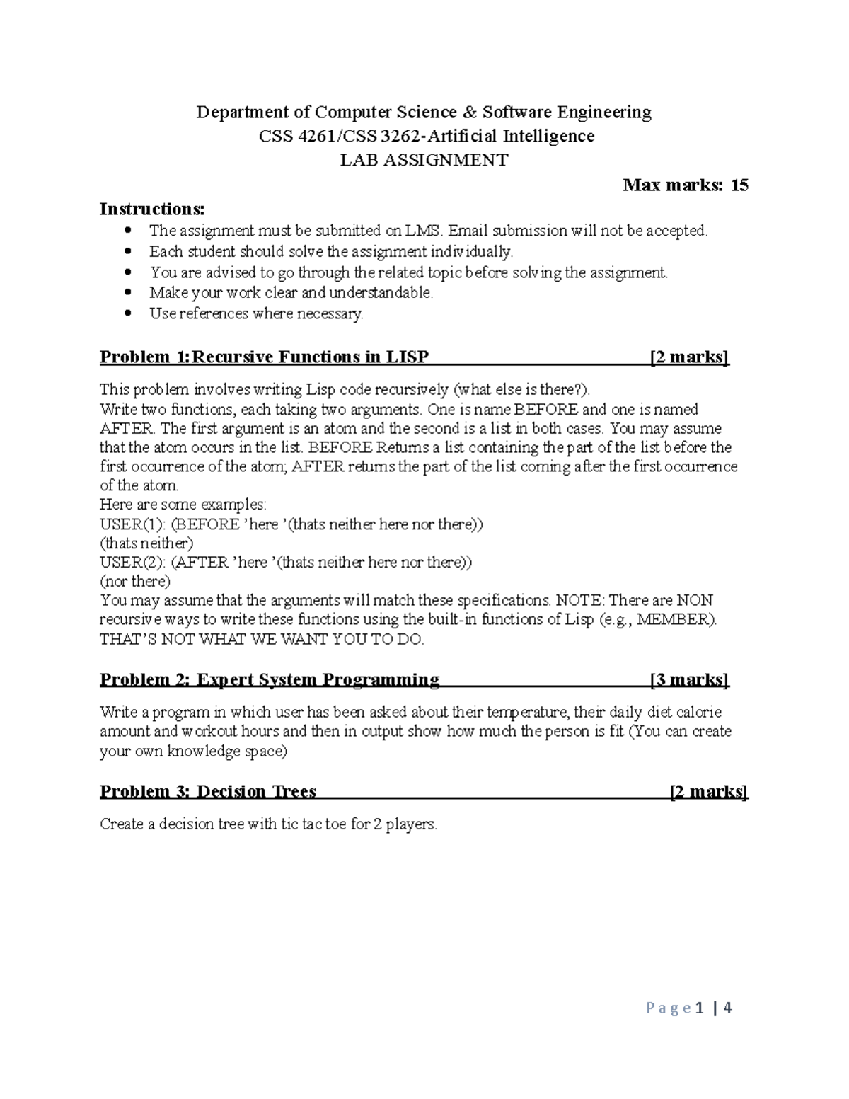 AI assighnment lab SE 2021 - Department of Computer Science & Software ...