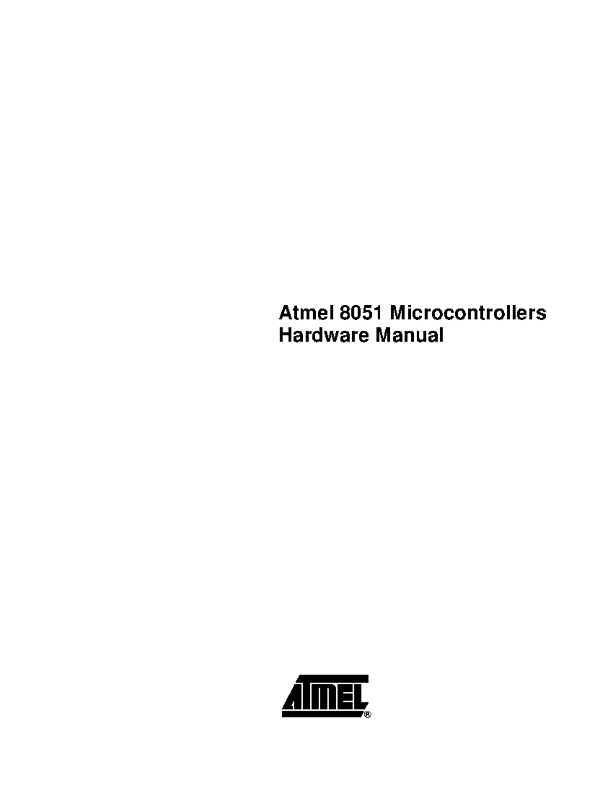 8051 hardware manual - Atmel 8051 Microcontrollers Hardware Manual ...