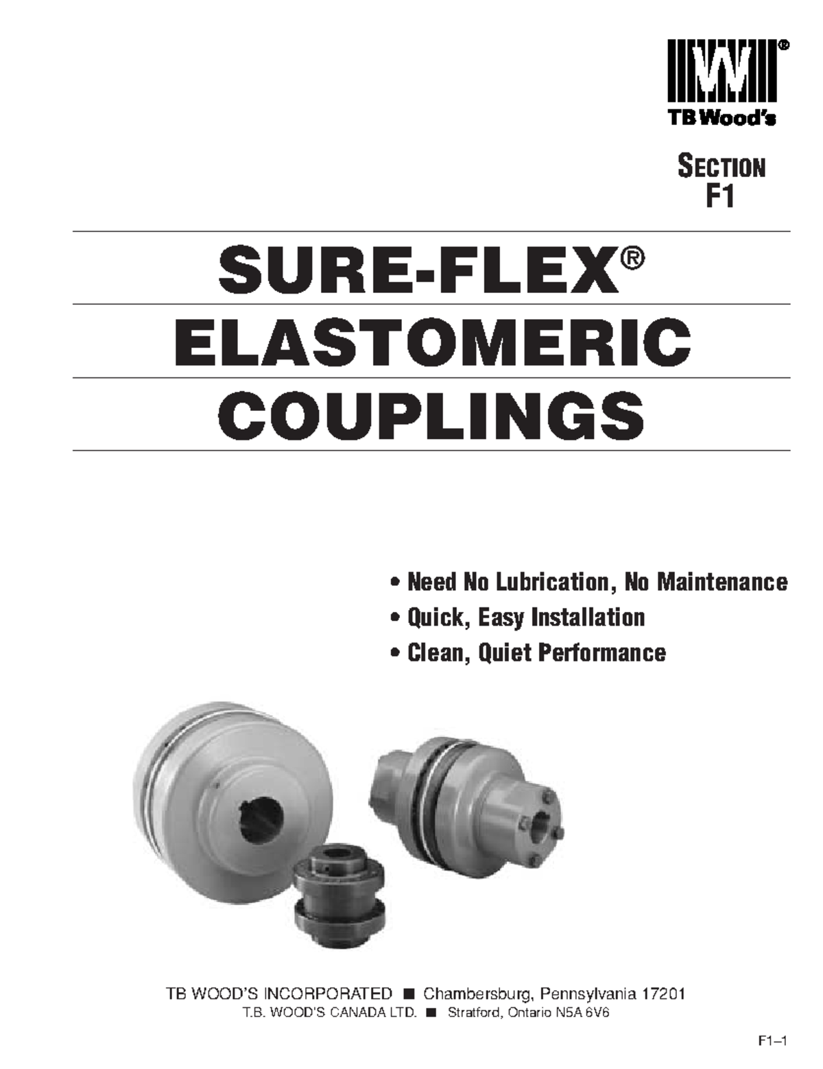 TB Woods Acoplamientos Sureflex - SURE-FLEX ® ELASTOMERIC COUPLINGS SECTION F Need No ...
