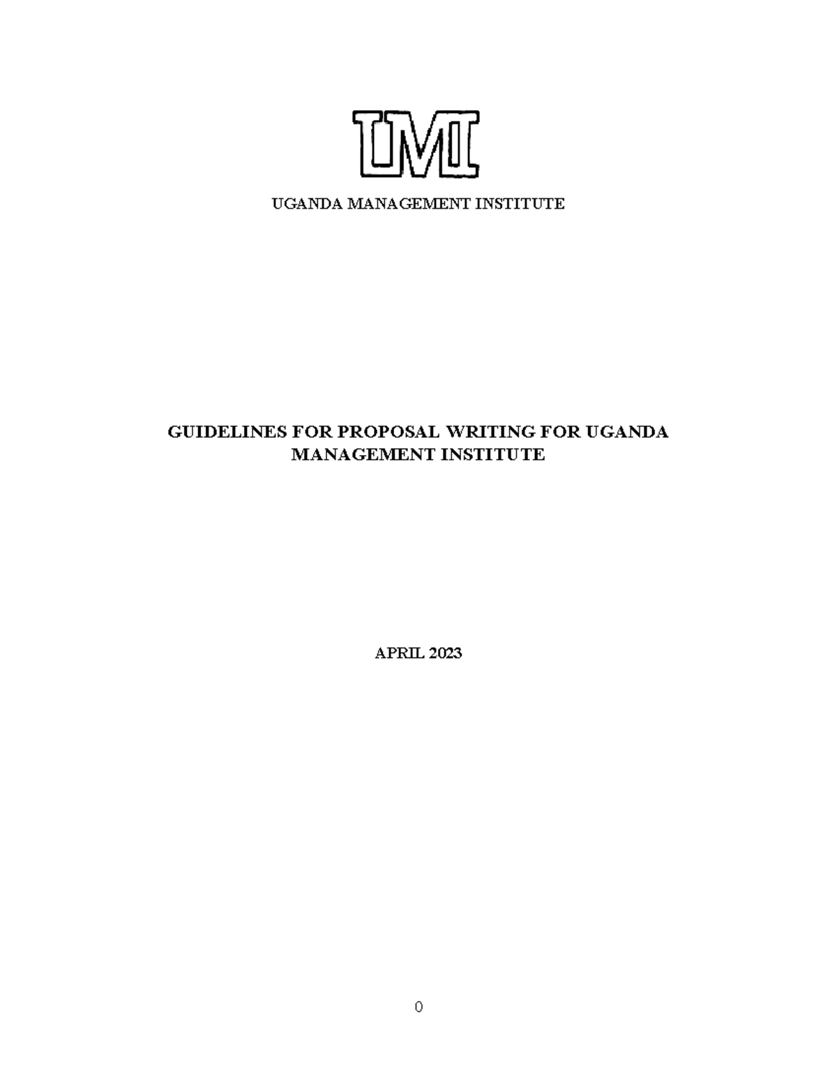 Guidelines for prop writing wkd - UGANDA MANAGEMENT INSTITUTE ...