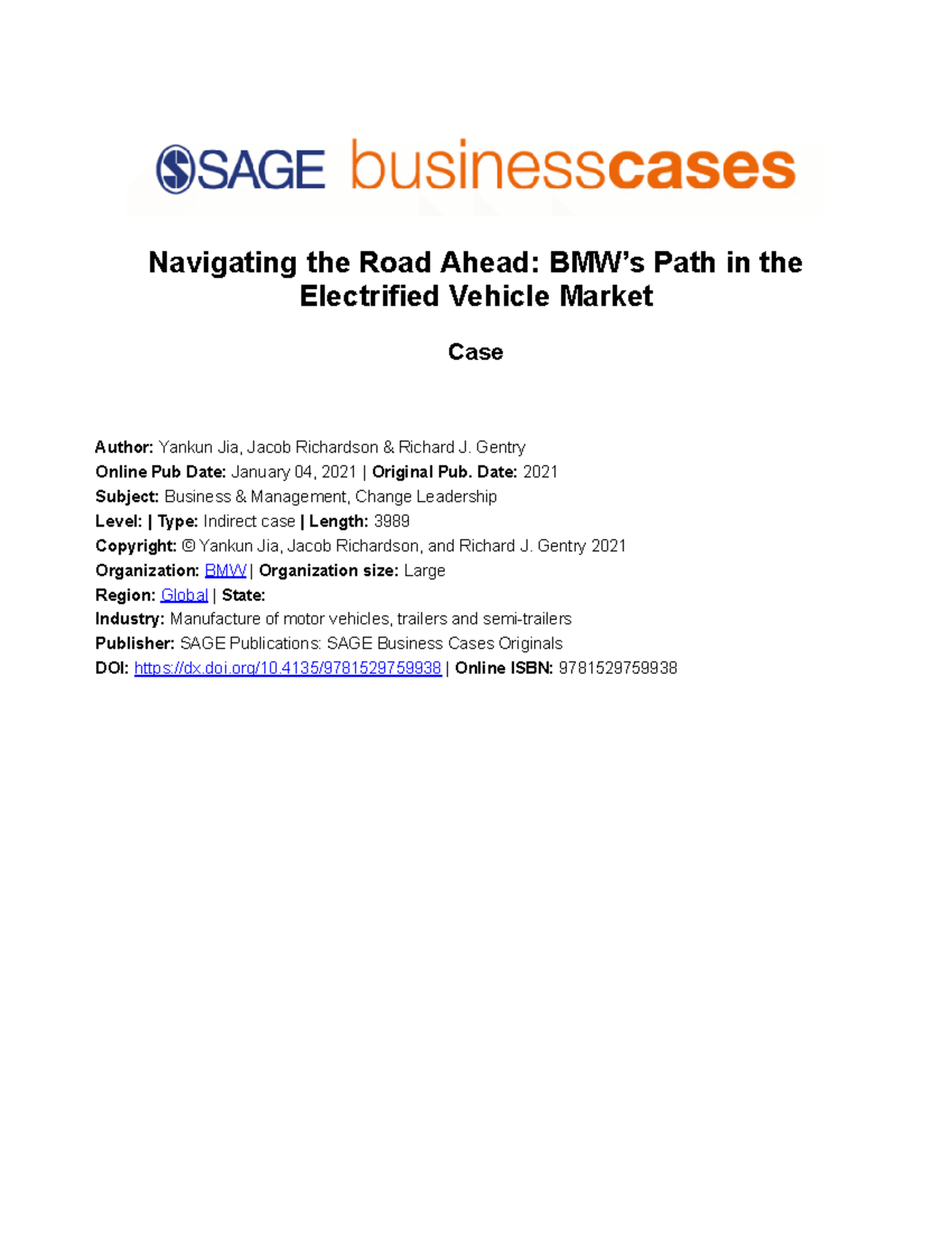 Navigating the Road Ahead: Path in the Electrified Vehicle Market - Studocu