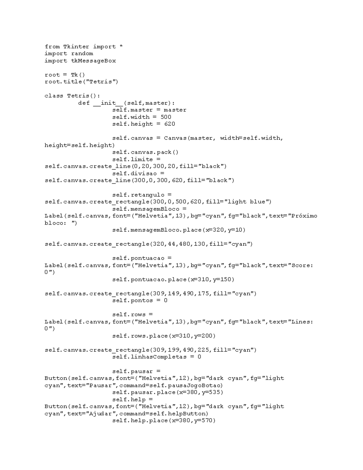 Tetris - from Tkinter import * import random import tkMessageBox root ...