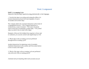 Week 1 Assignment - BUS3061 Week 1 Assignment Template PART 1: Accounting Environment Respond to ...