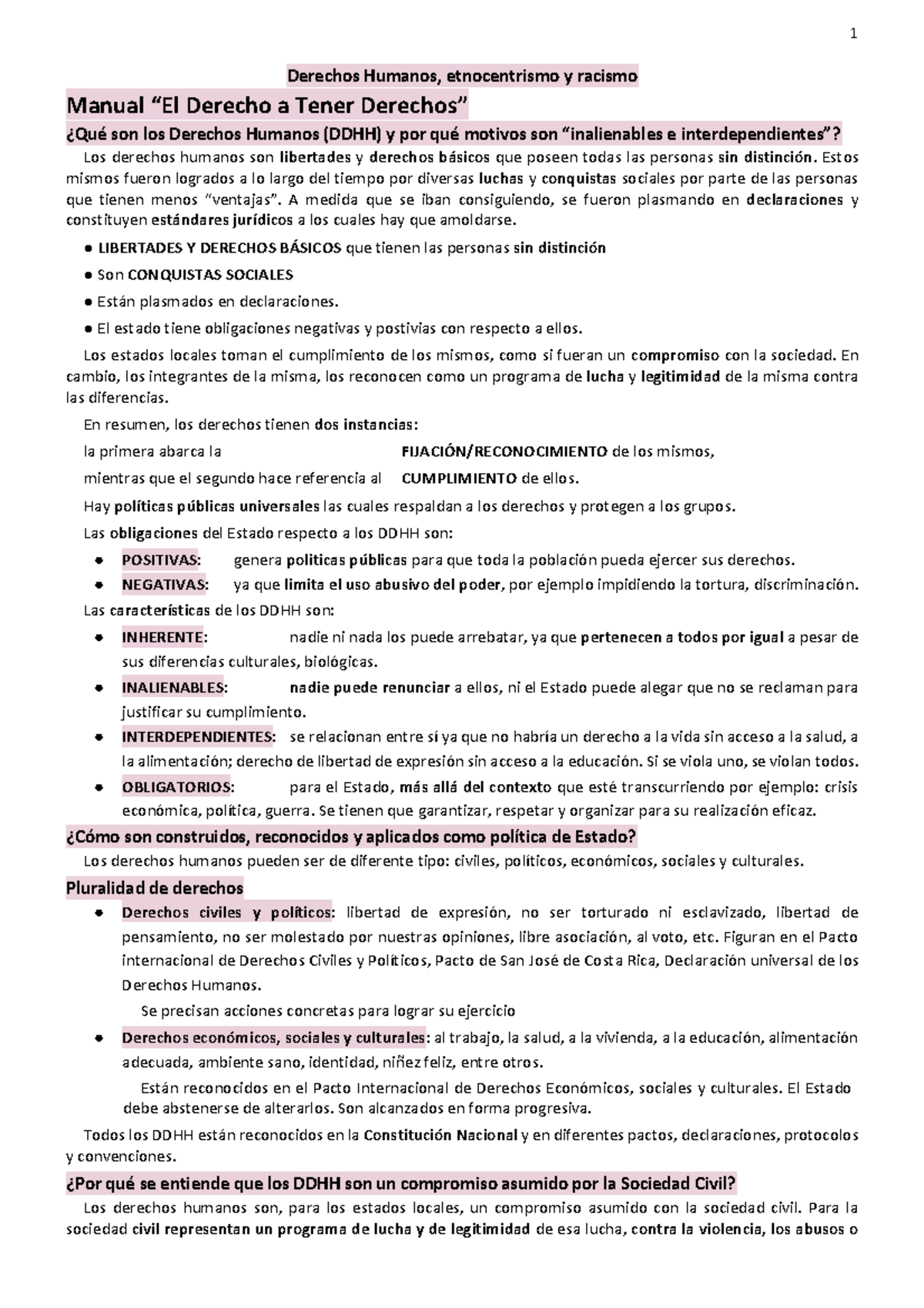 Guía Módulo Semanal 5 - Derechos Humanos, etnocentrismo y racismo - 1 ...
