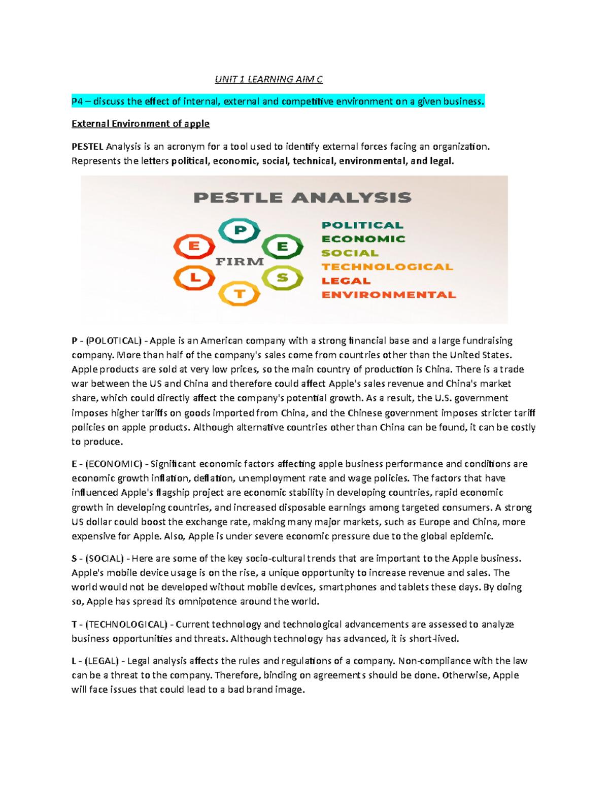 Unit 1 learning aim c (p4,p5,m3) - UNIT 1 LEARNING AIM C P4 – discuss ...