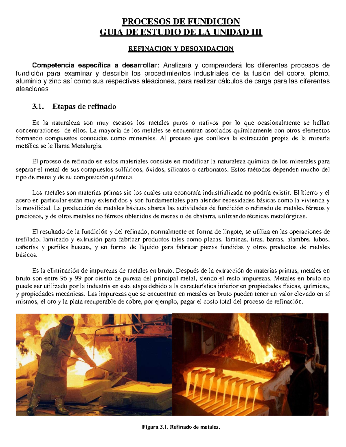 Procesos DE Fundicion Unidad III - PROCESOS DE FUNDICION GUIA DE ...