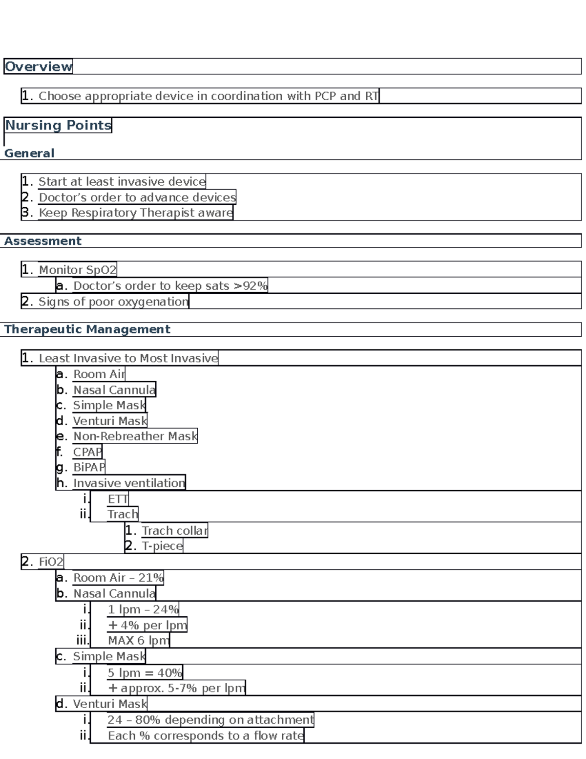 Oxygen Overview Nursing - NUR 245 - Hondros - Studocu