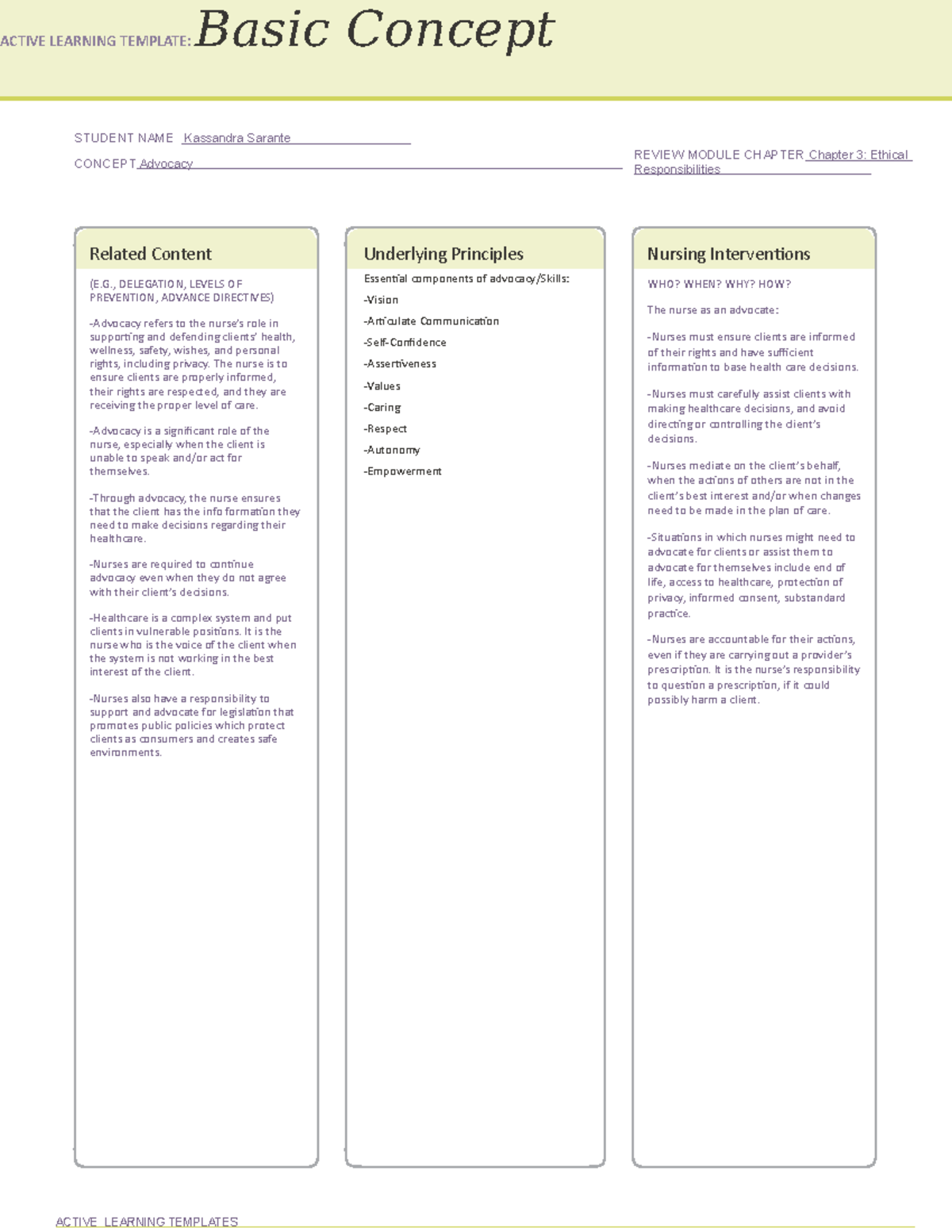 Template 1 Management of Care - K. Sarante - ACTIVE LEARNING TEMPLATE ...