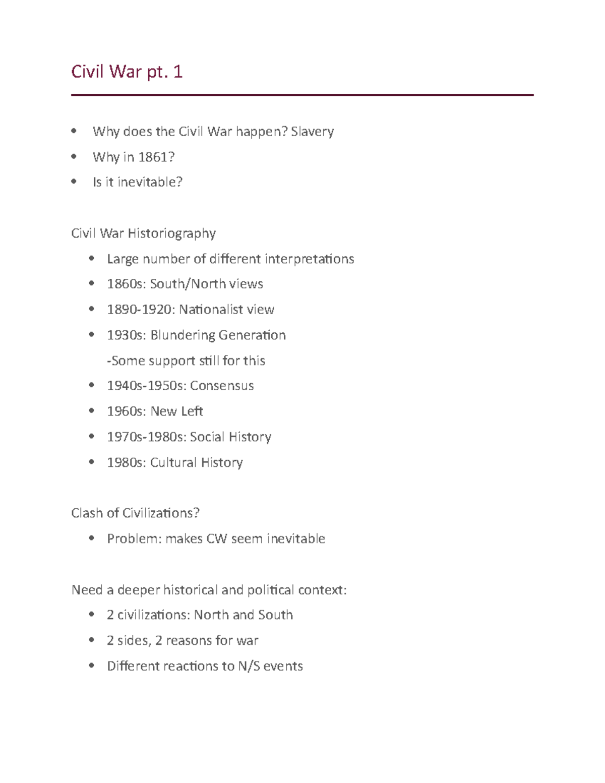 Civil War Pt 1 - Chris Wilhelm - Civil War pt. 1 Why does the Civil War ...