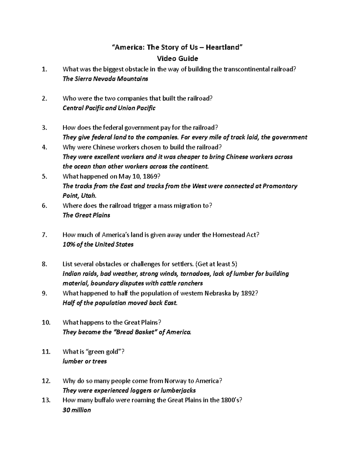 The story of us-cities-video guide key - “America: The Story of Us ...