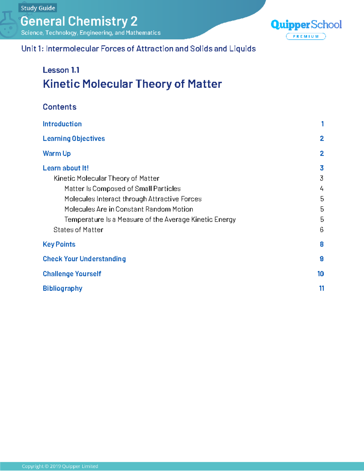 CHEM-LES1 - you - Lesson 1. Kinetic Molecular Theory of Matter Contents ...