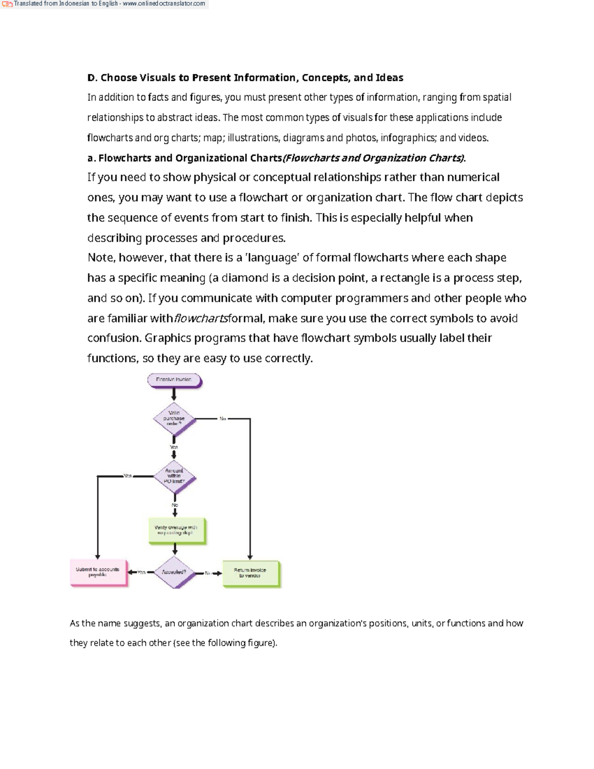 Choose Visuals to Present Information, Concepts, and Ideas - D. Choose ...