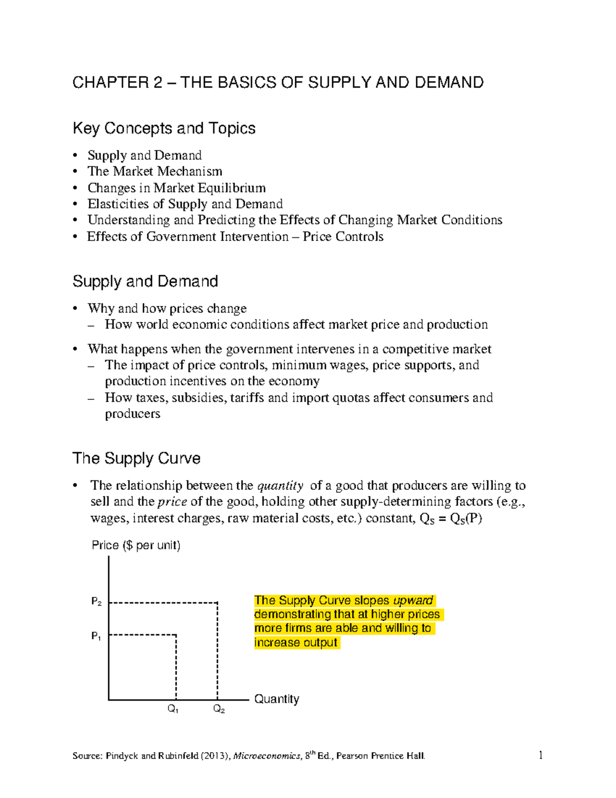 Ch 2 Supply AND Demand - powerpoint - CHAPTER 2 – THE BASICS OF SUPPLY ...
