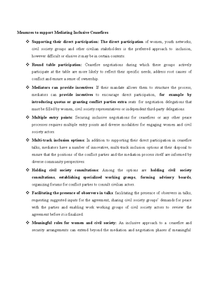 The Core Elements of An Effective Ceasefire Agreement - Objectives ...