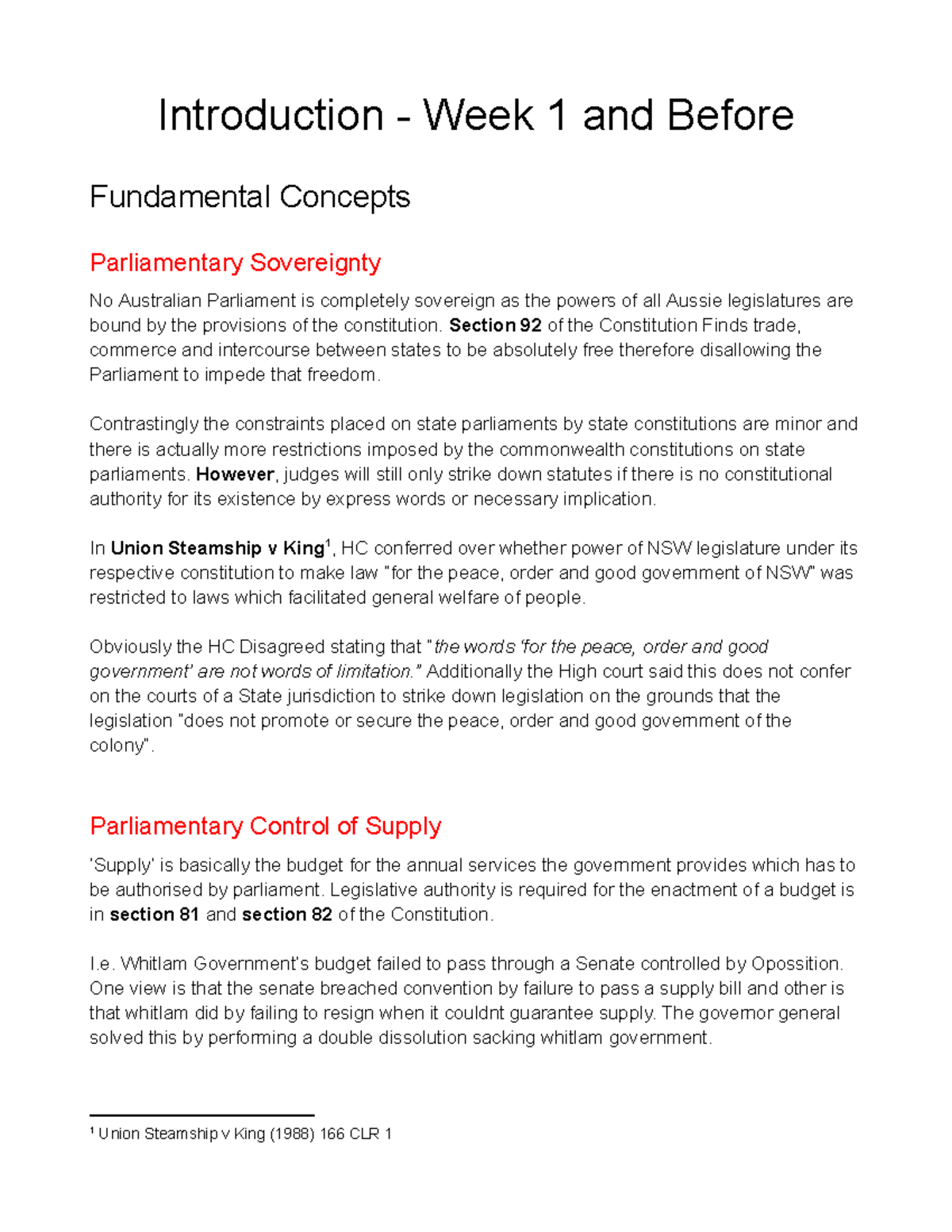 Fundamental Concepts - Introduction - Week 1 and Before Fundamental Concepts Parliamentary - Studocu