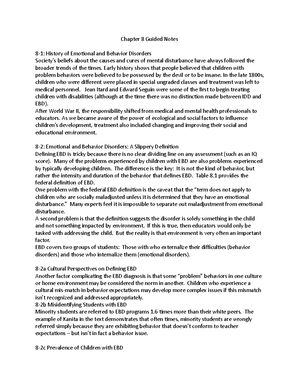 EEC Chapter 3 Quiz Answers - Educating Exceptional Children Chapter 3 Quiz Answers Part B of ...