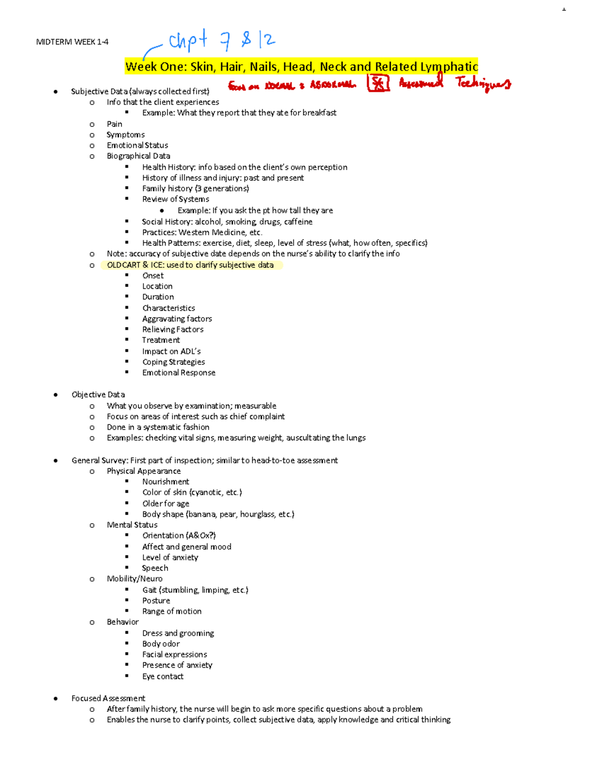 PA Study guide! 2024 - MIDTERM WEEK 1- 4 Week One: Skin, Hair, Nails ...