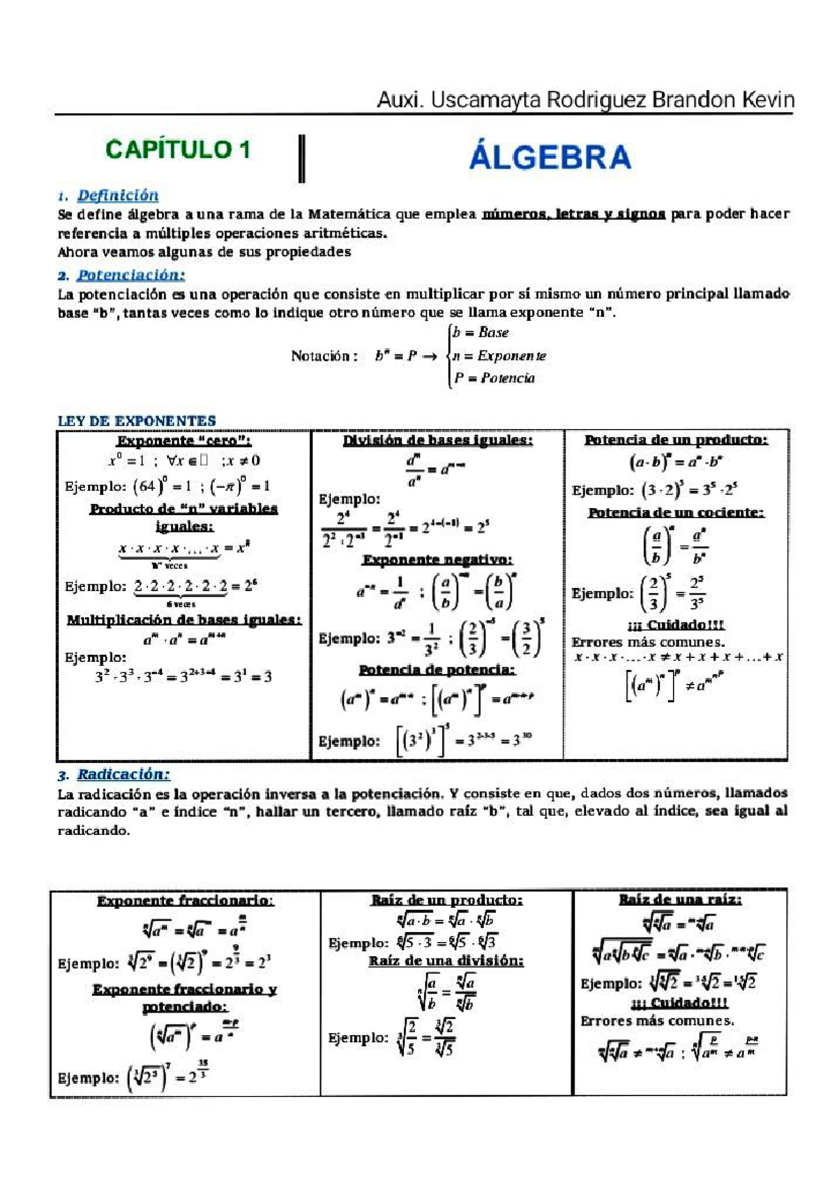 Cap 1 Algebra - Apuntes - Matematica - Studocu