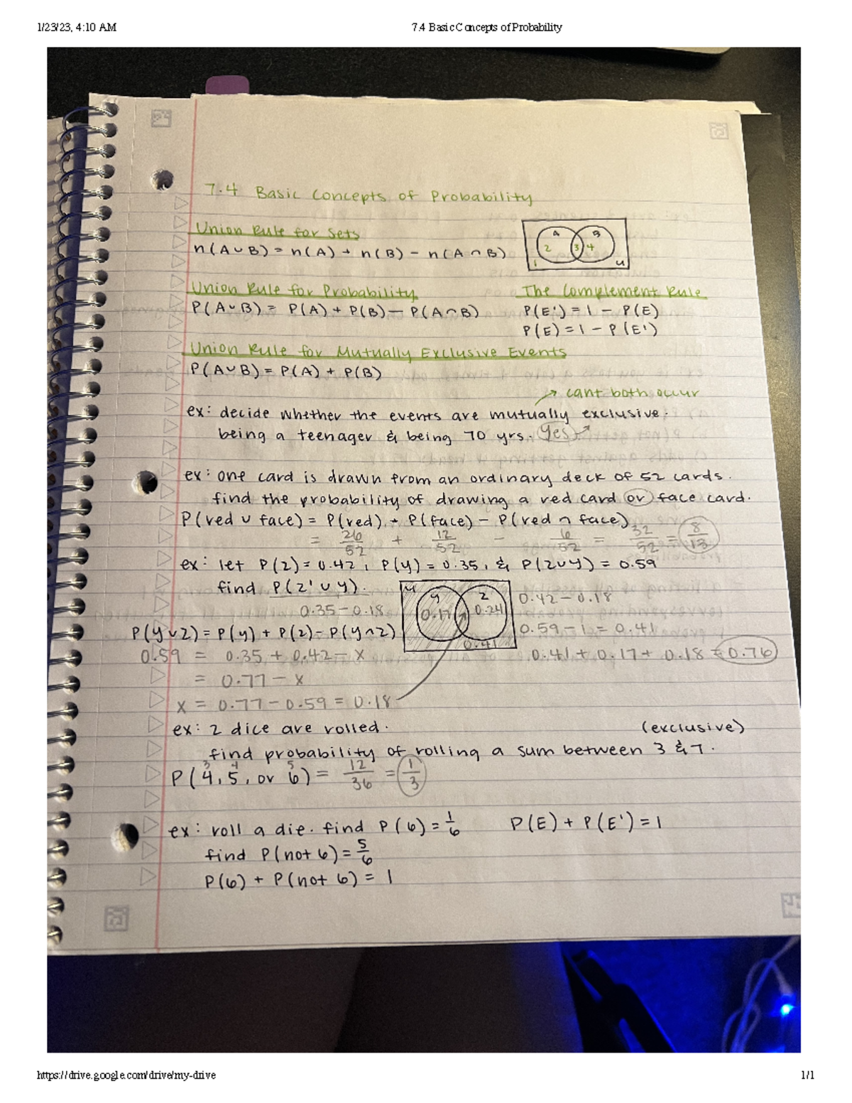 7.4 basic concepts of probability - MATH 1324 - 1/23/23, 4:10 AM 7 ...