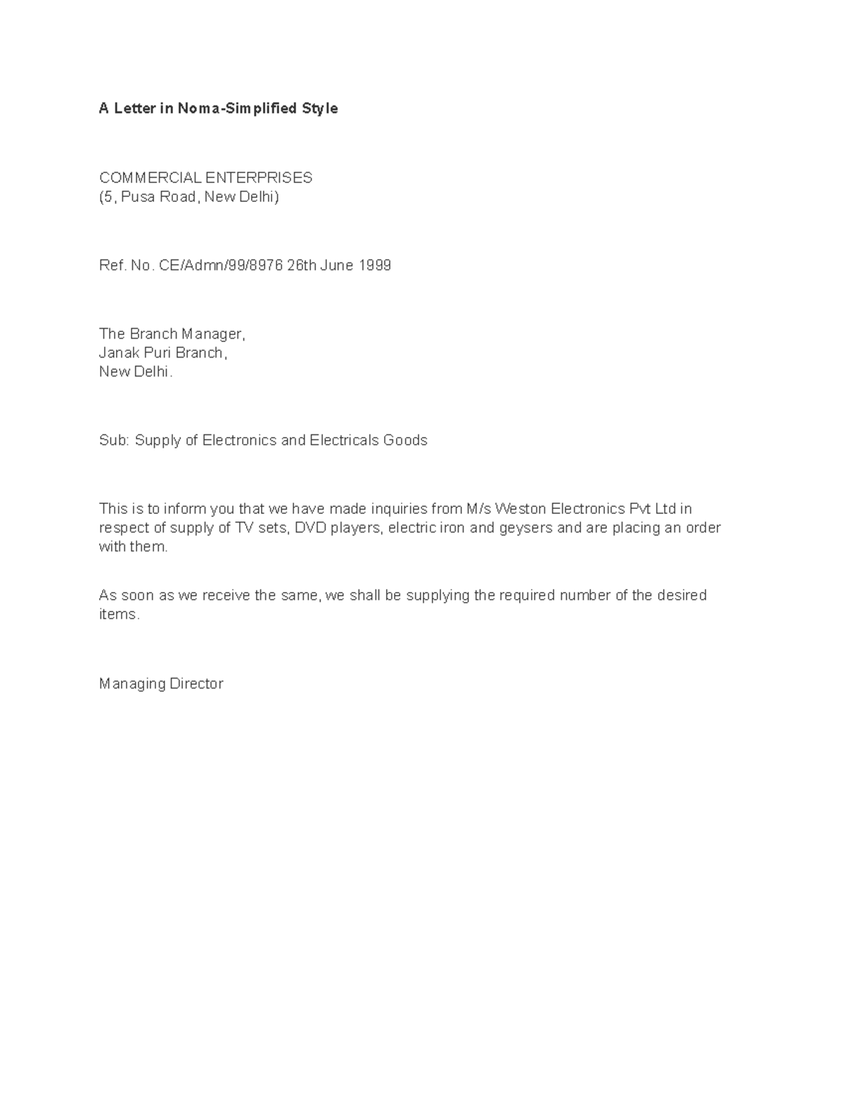 A Letter in Noma Style - A Letter in Noma-Simplified Style COMMERCIAL ...