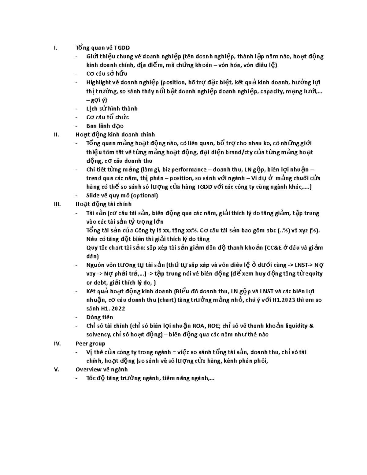 The gioi di dong - ádasd - I. Tô ng quan về TGDD - Gi ơi thi êu chung về doanh nghi êp (tên ...