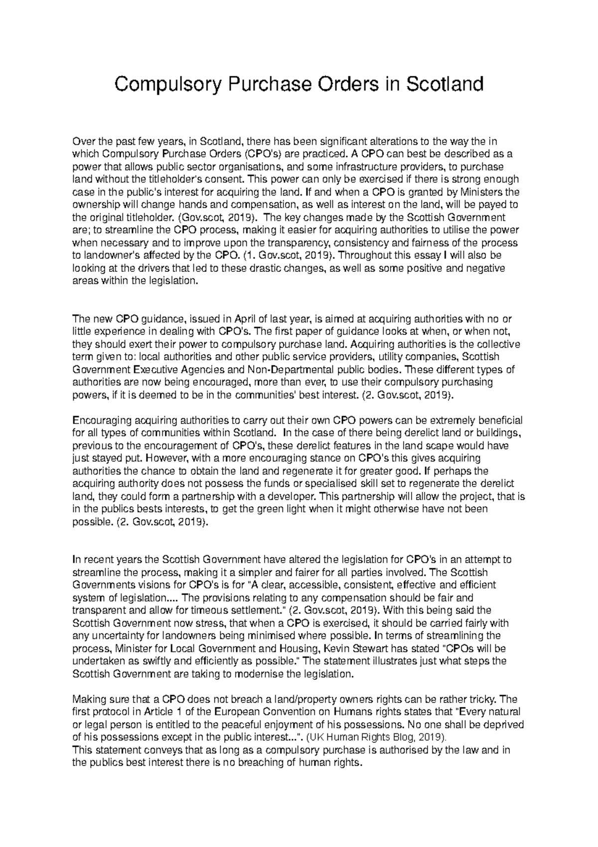 CPO in Scotland - 55% achieved here - Compulsory Purchase Orders in ...