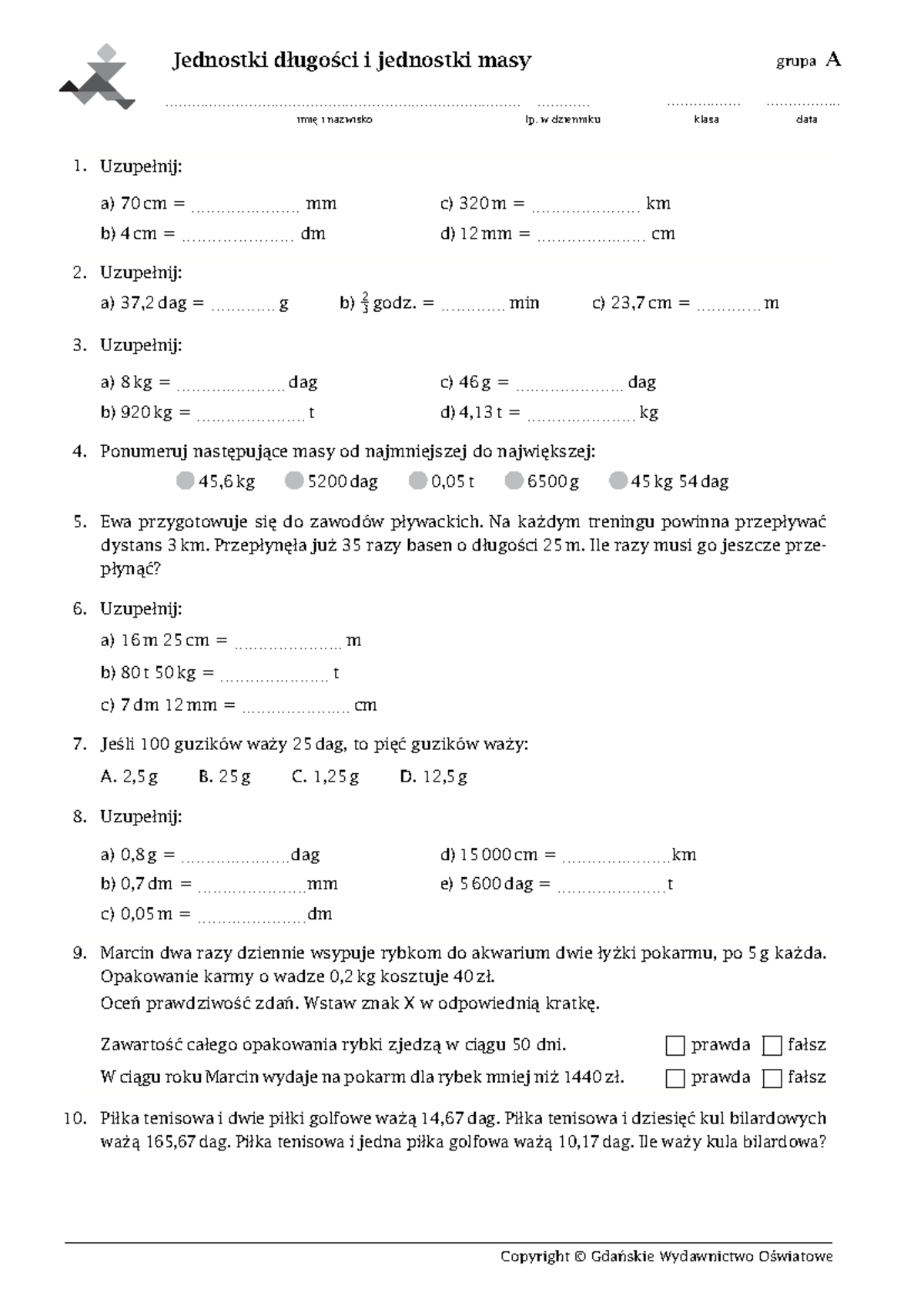 2.Jednostki długości i jednostki masy - - Studocu